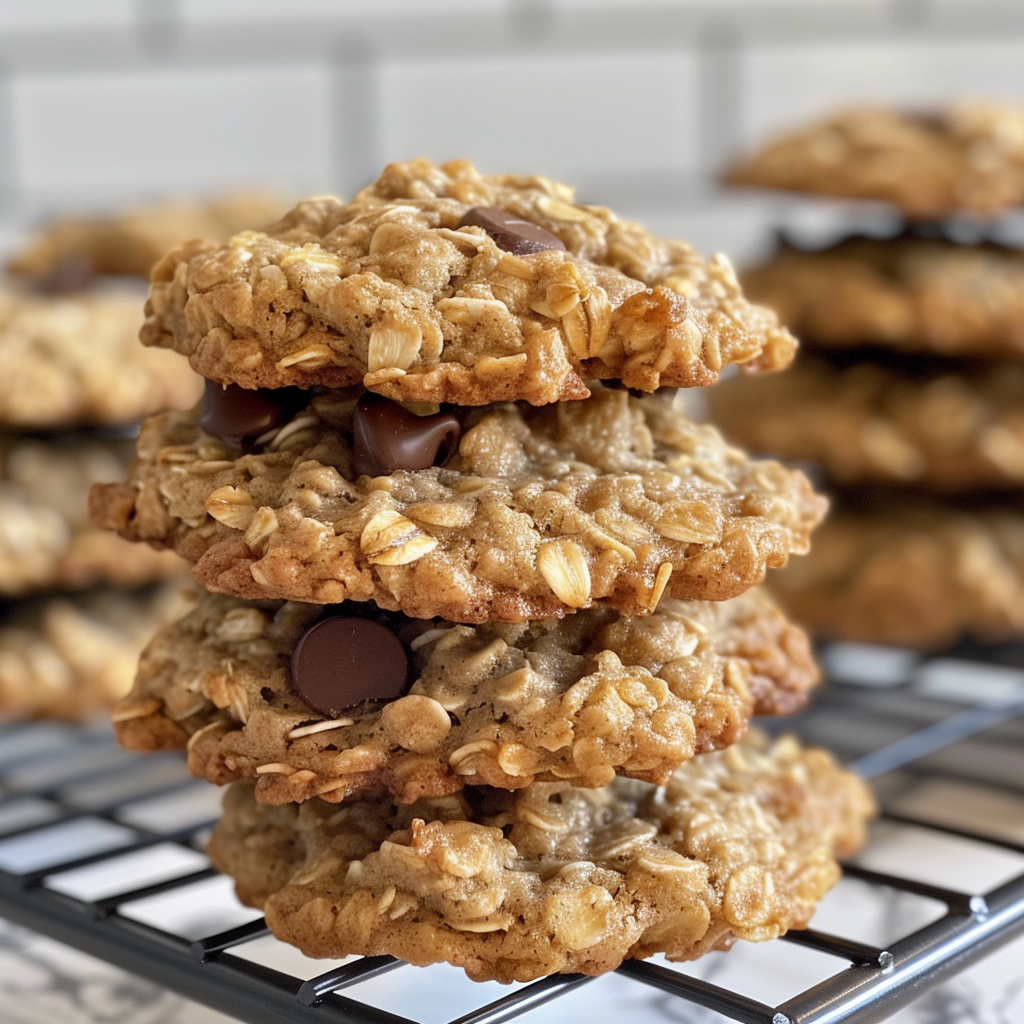 Chewy Chocolate Chip Oatmeal Cookies - Gymonset