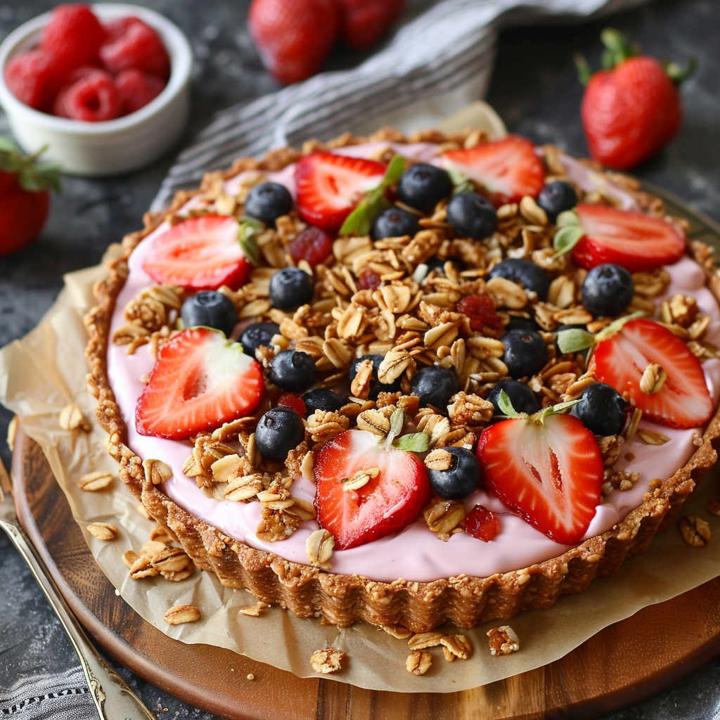 No-Bake Fruit & Granola Tart - Gymonset