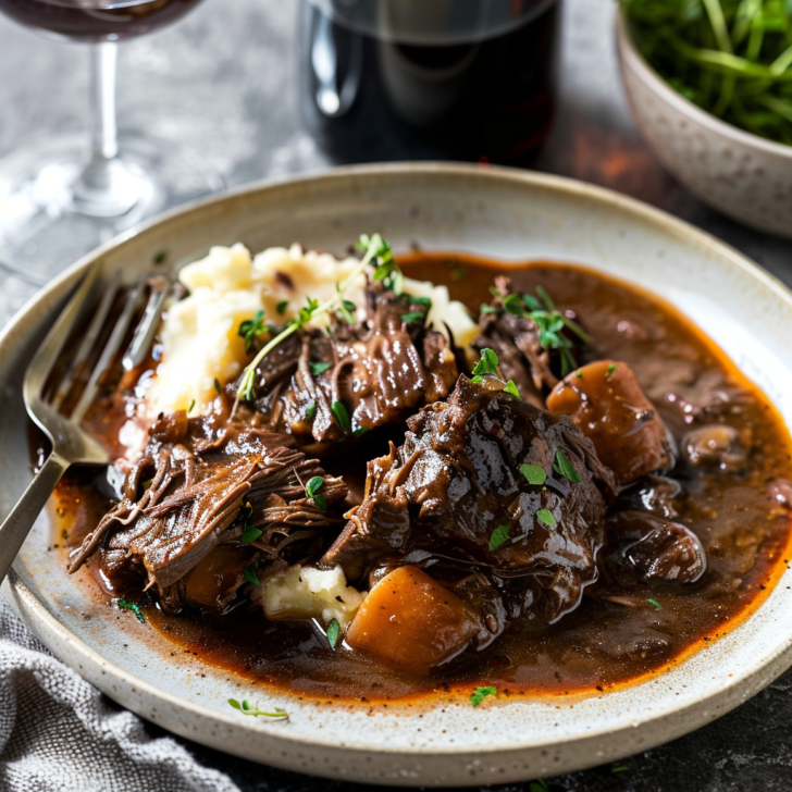 Slow-cooker beef cheeks in red wine - Gymonset