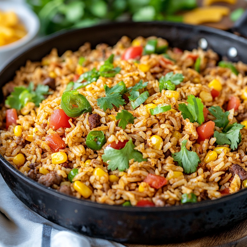 Easy Skillet Taco Rice Recipe – Gymonset