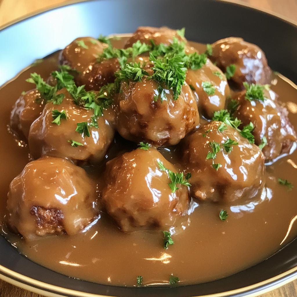 Onion Onion Meatballs & Gravy Recipe - Gymonset