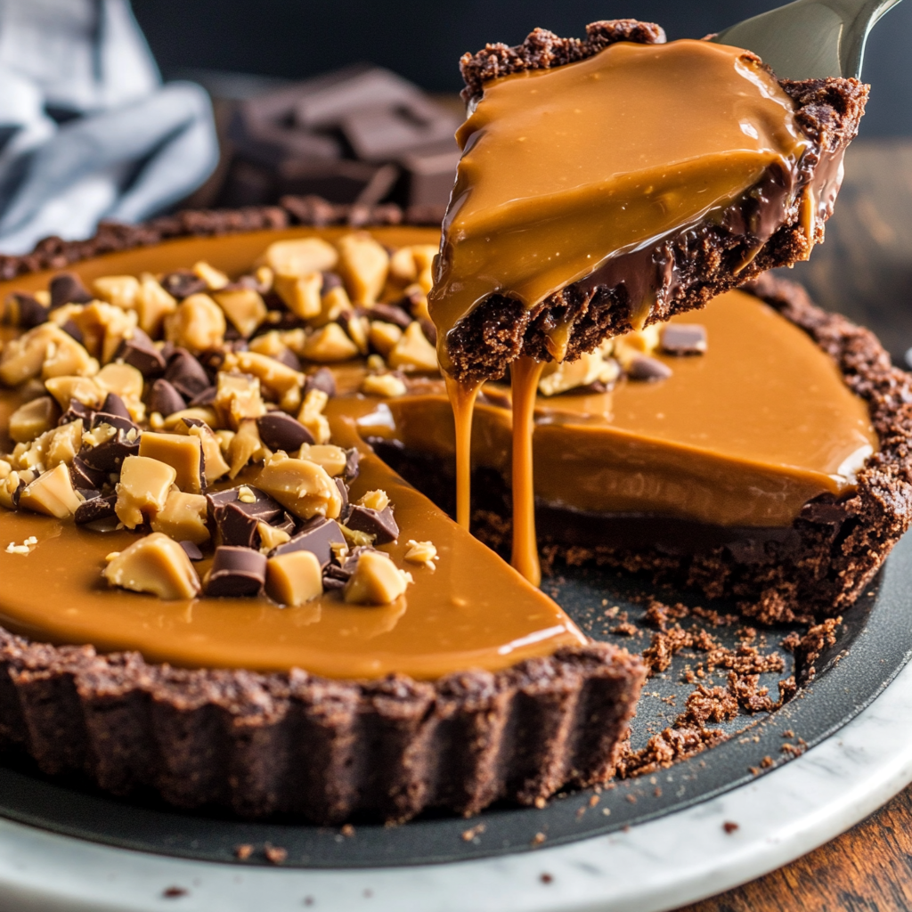 5-Ingredient Chocolate Peanut Butter Caramel Tart – Gymonset