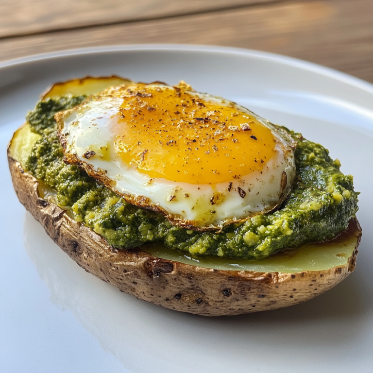 Air fryer jacket potato pesto egg Recipe - Gymonset