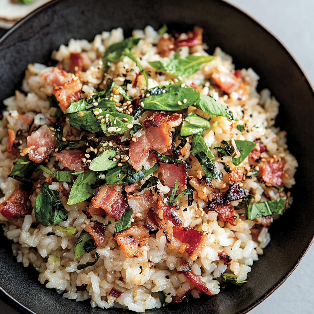 Bacon and Shiso Fried Rice Recipe - Gymonset