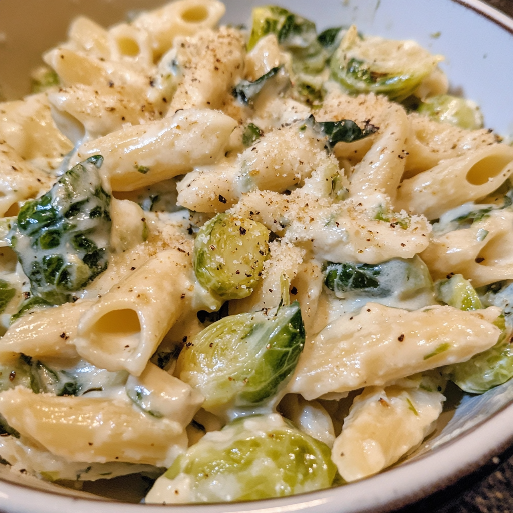 Creamy Brussels Sprout Pasta Recipe - Gymonset