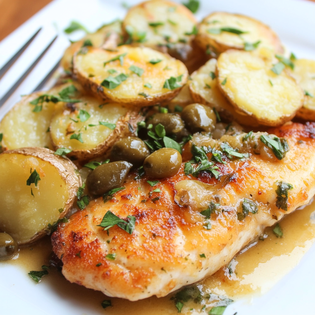 Fish Piccata With Crispy Smashed Potatoes Recipe - Gymonset