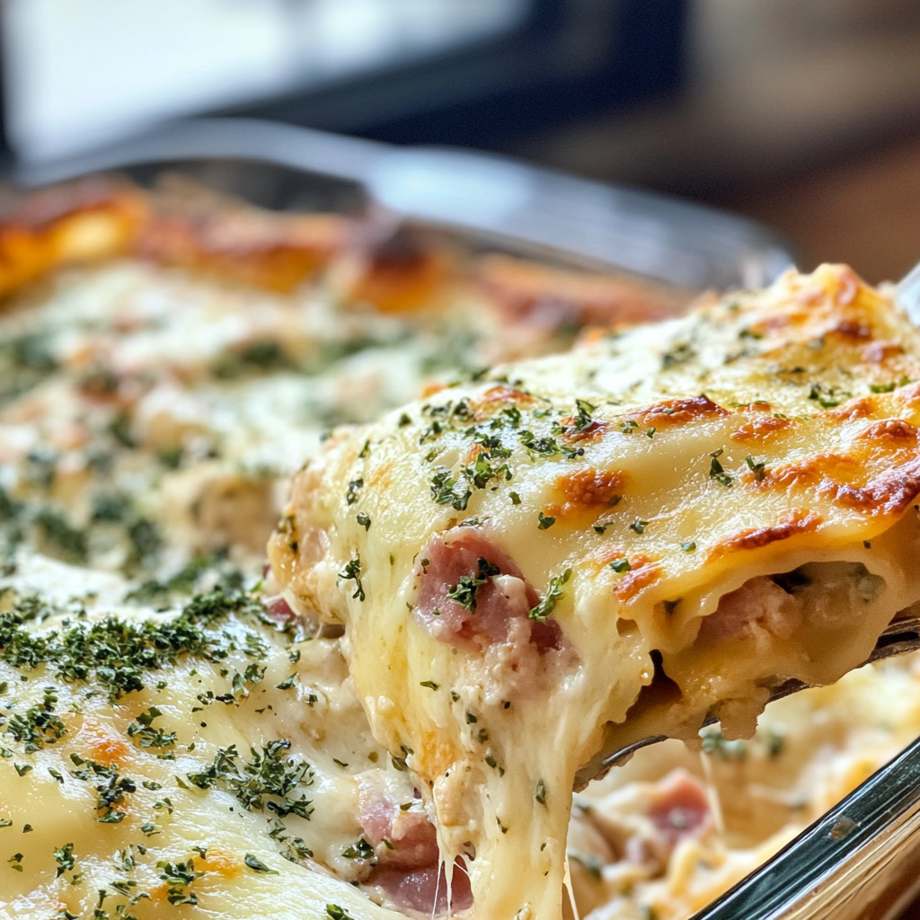 Ham and Fontina Lasagna Recipe - Gymonset