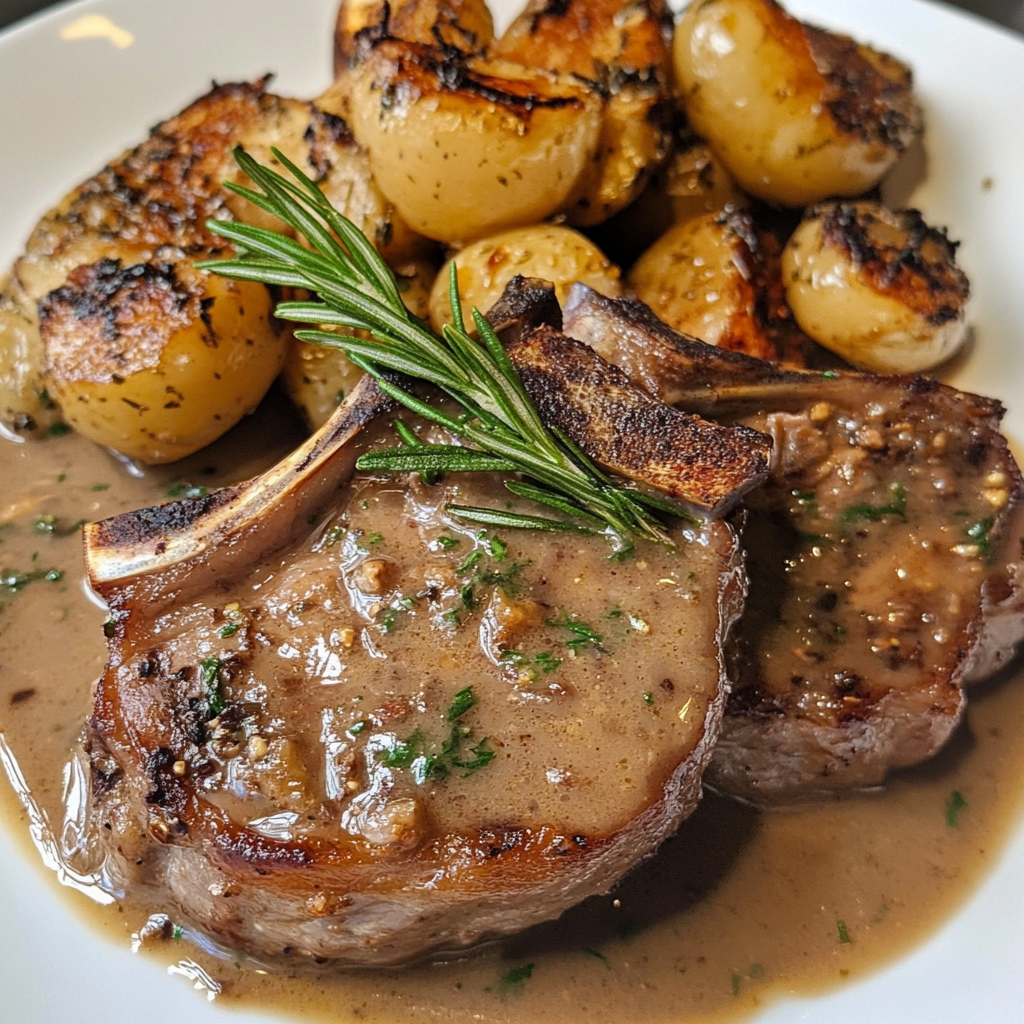 Lamb Chops with Rosemary Gravy (loin chops, forequarter, cutlets ...