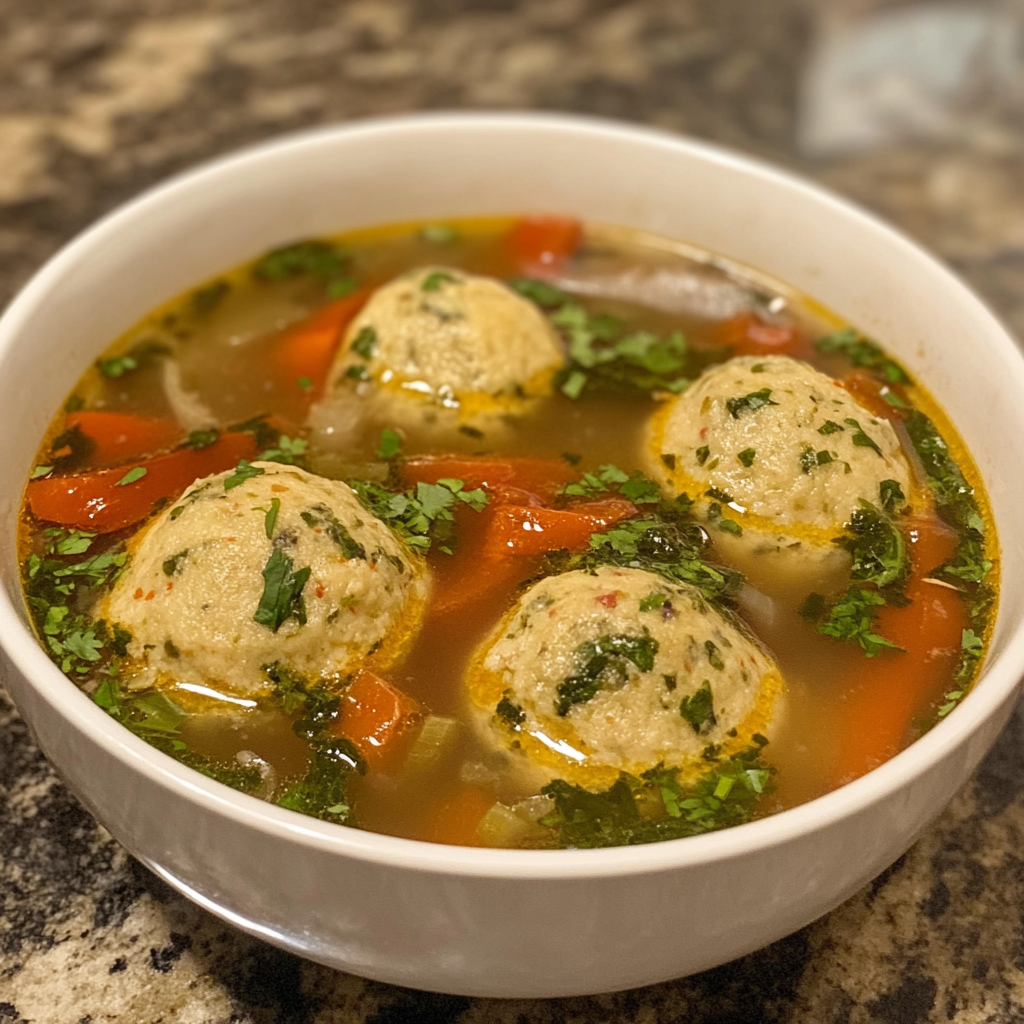 Matzo Ball Soup with Chiles & Cilantro Recipe - Gymonset