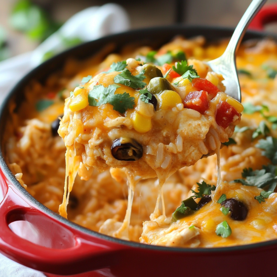 One Pot Chicken Enchilada Rice Casserole Recipe - Gymonset