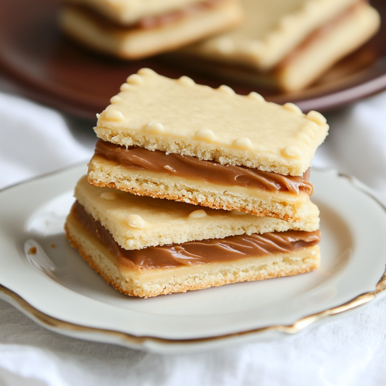 Shortbread Cookie Sandwich With Dulce De Leche - Gymonset