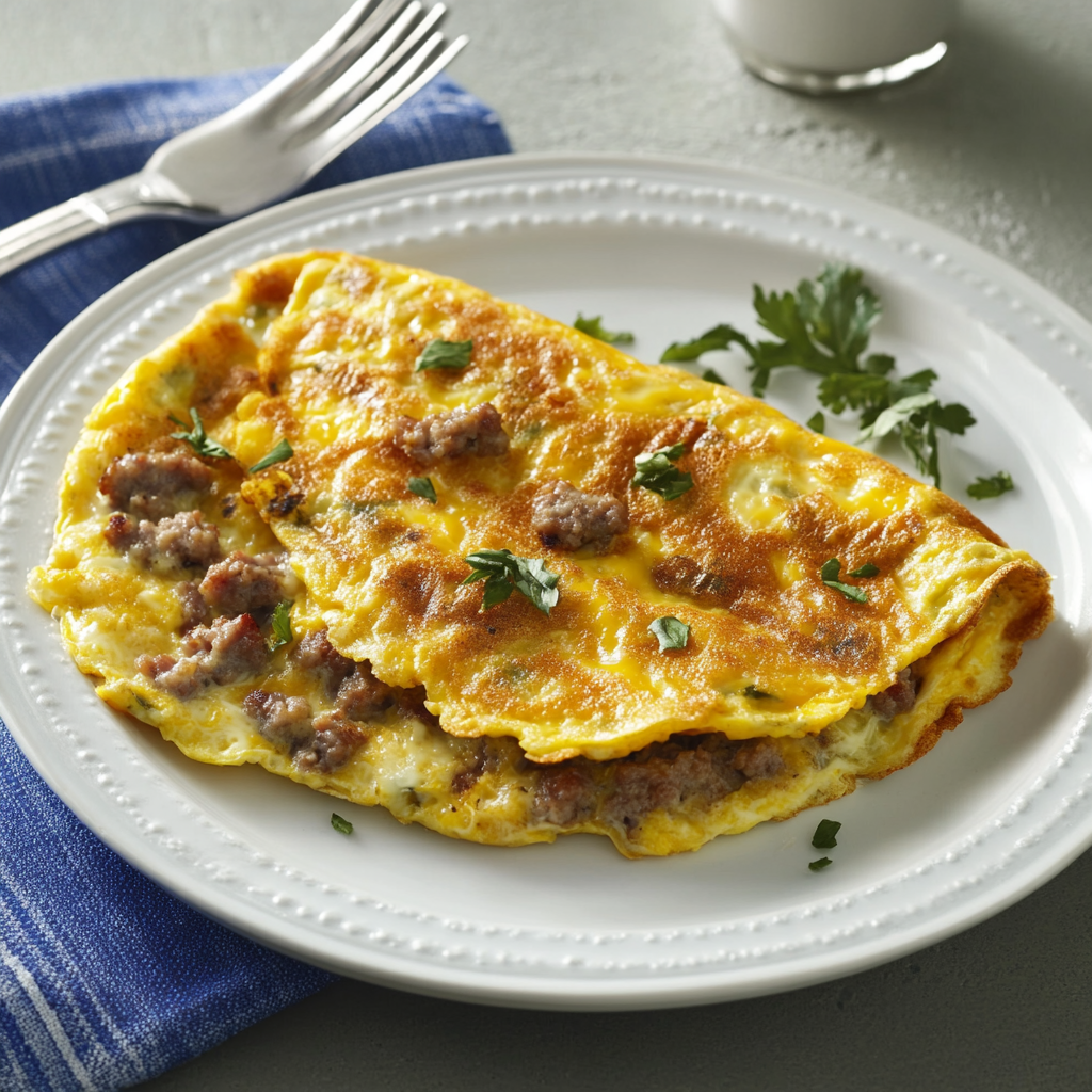 Sausage & Cheese Microwave Omelet Recipe - Gymonset