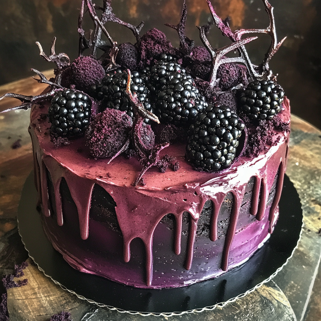 Blackberry Velvet Gothic Cake Recipe - Gymonset