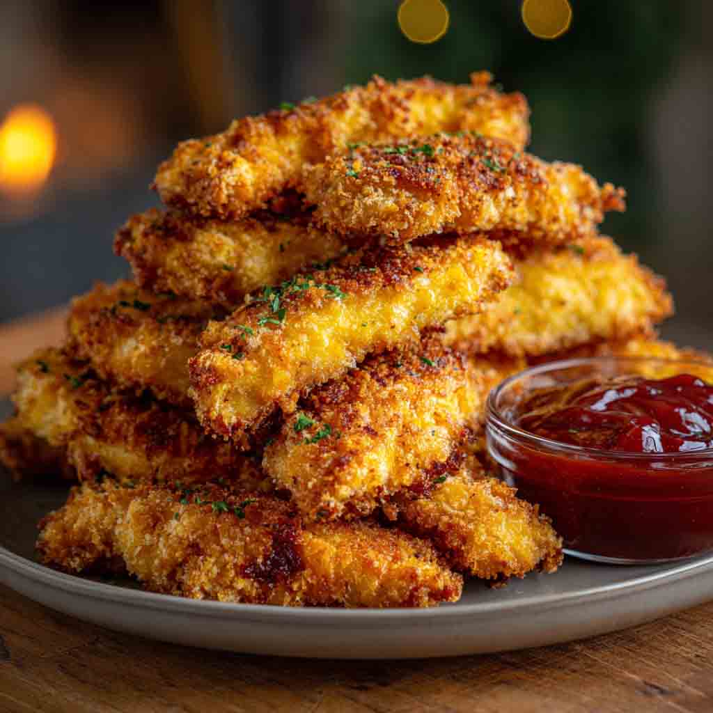 Golden Crispy Chicken Tenders - Gymonset