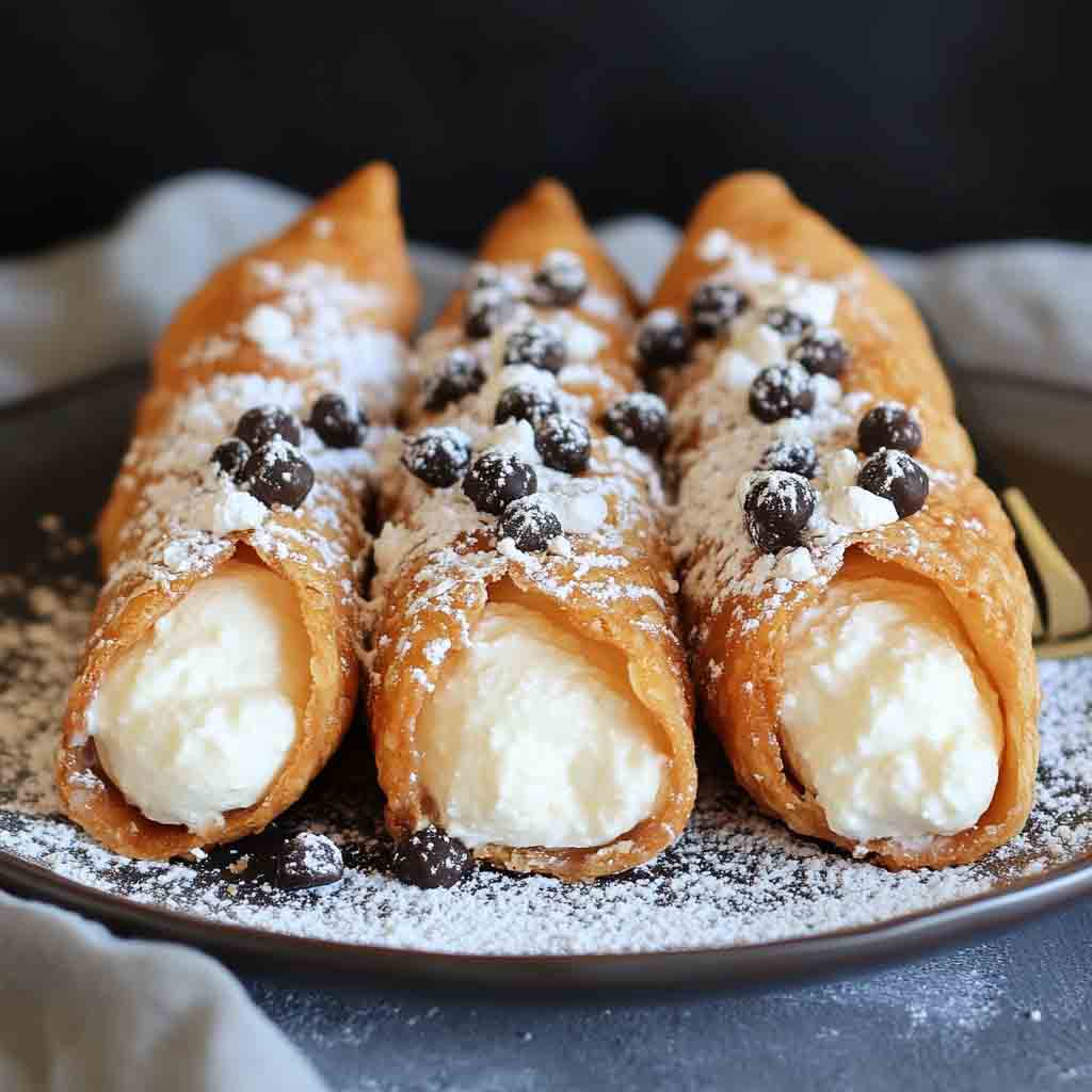 Crispy Italian Cannoli Shells with Creamy Ricotta Filling - Gymonset
