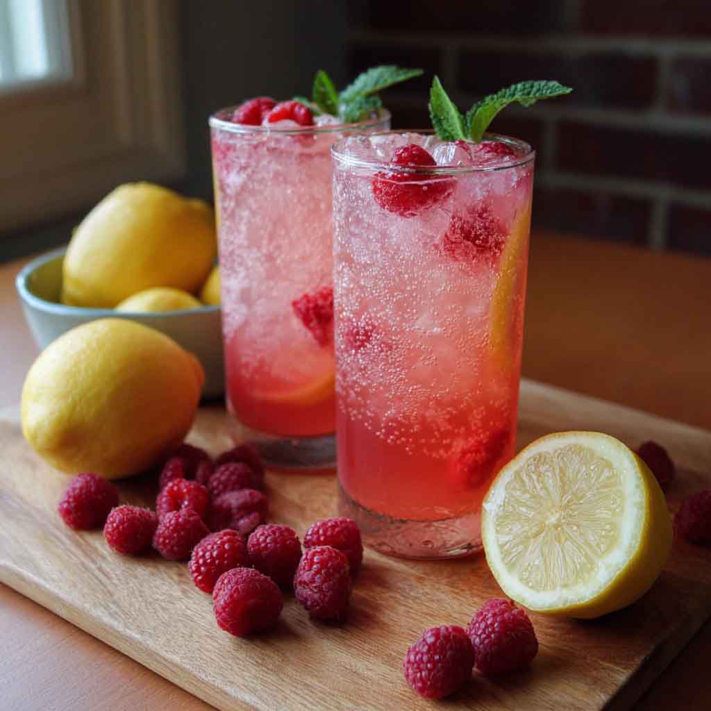 Homemade Sparkling Raspberry Lemonade - Gymonset