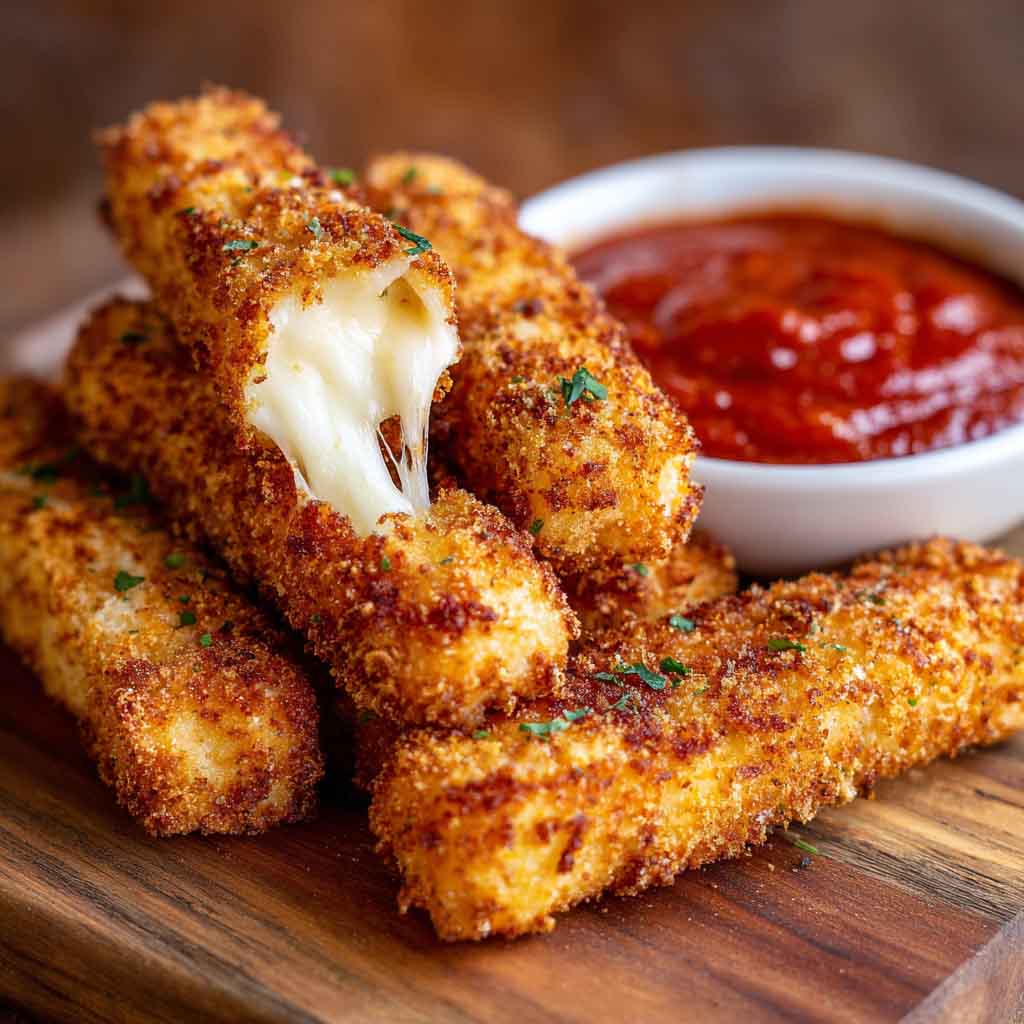 Crispy Mozzarella Sticks With String Cheese - Gymonset