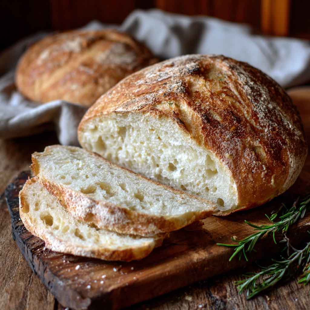 Rustic Italian Crusty Bread | Easy Homemade Artisan Loaf - Gymonset
