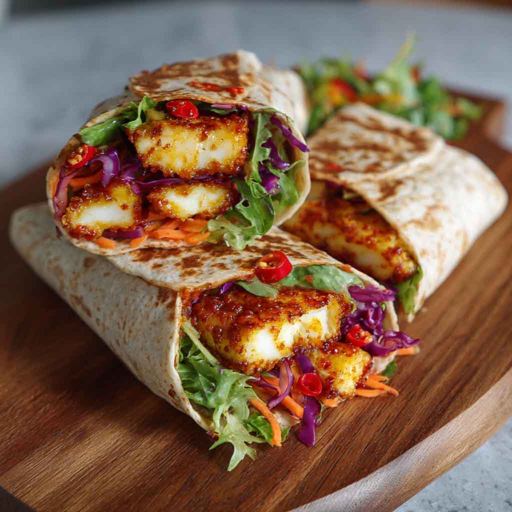 Sweet Chili Halloumi Wraps | Easy Vegetarian Lunch - Gymonset