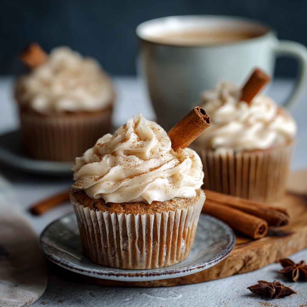 Cozy Chai Latte Cupcakes with Creamy Spiced Frosting - Gymonset