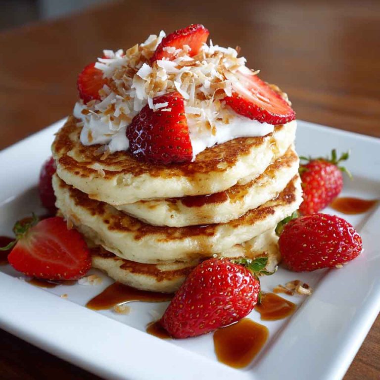 Coconut Cream Pancakes Recipe | Tropical Breakfast & Brunch Idea - Gymonset