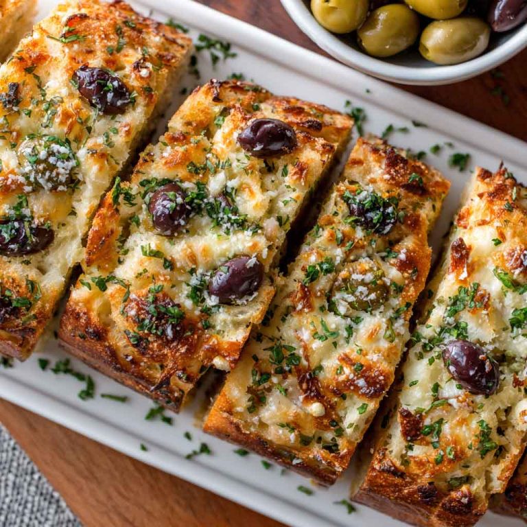 Easy Olive Cheese Bread Appetizer – Simple Party Food Recipe - Gymonset